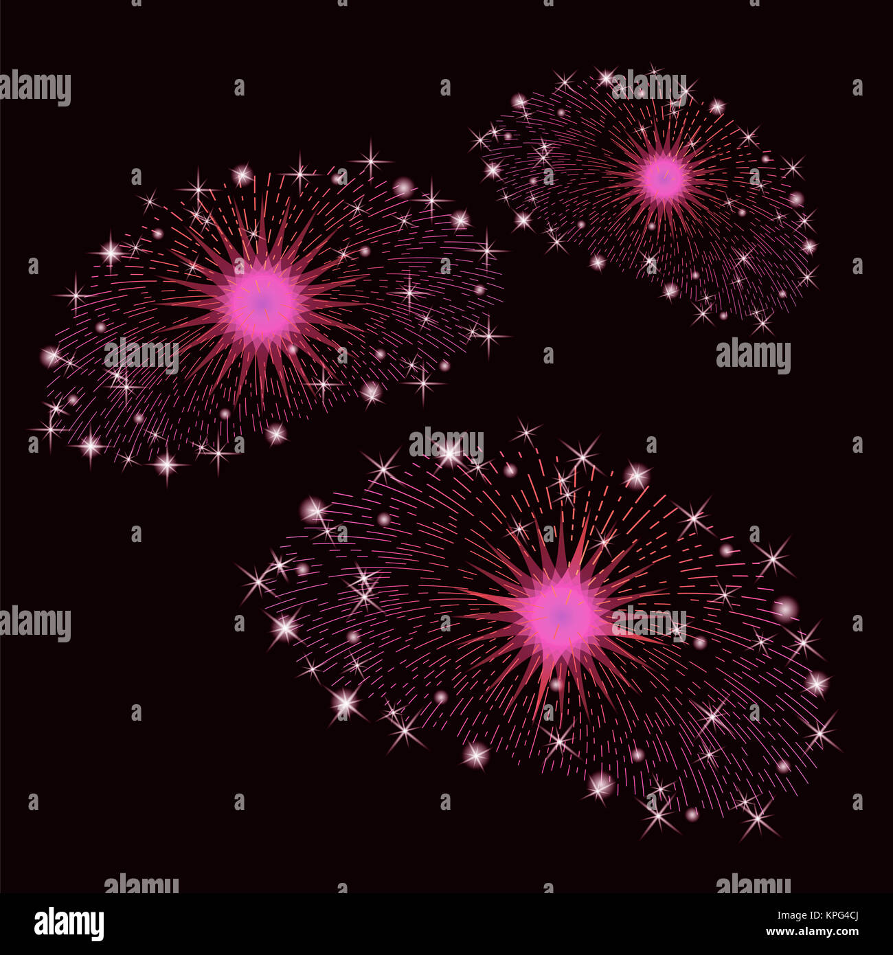 Set of Pink Fireworks Stock Photo - Alamy