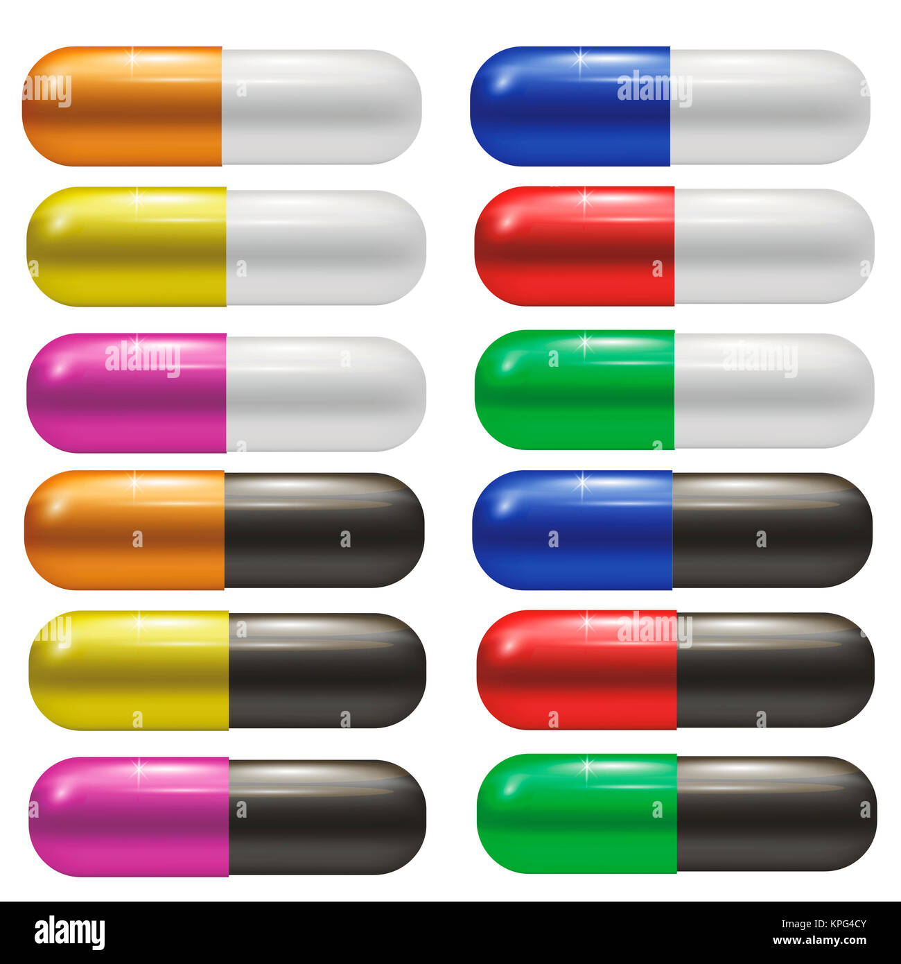 Set of Colorful Pills Stock Photo - Alamy
