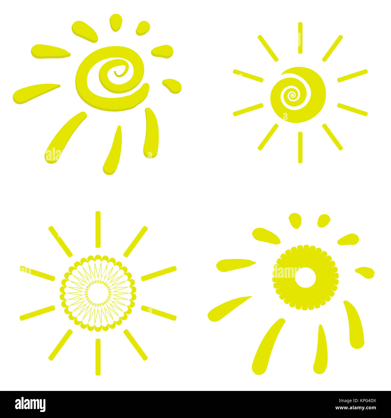 Yellow Sun Icons Stock Photo - Alamy
