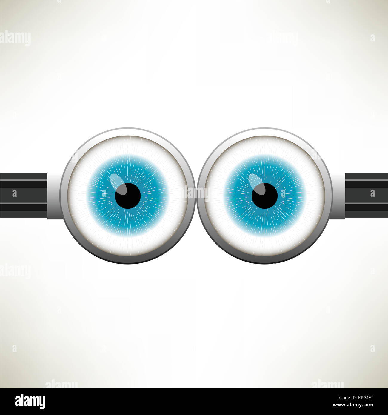 Goggle with Two Blue Eyes Stock Photo - Alamy