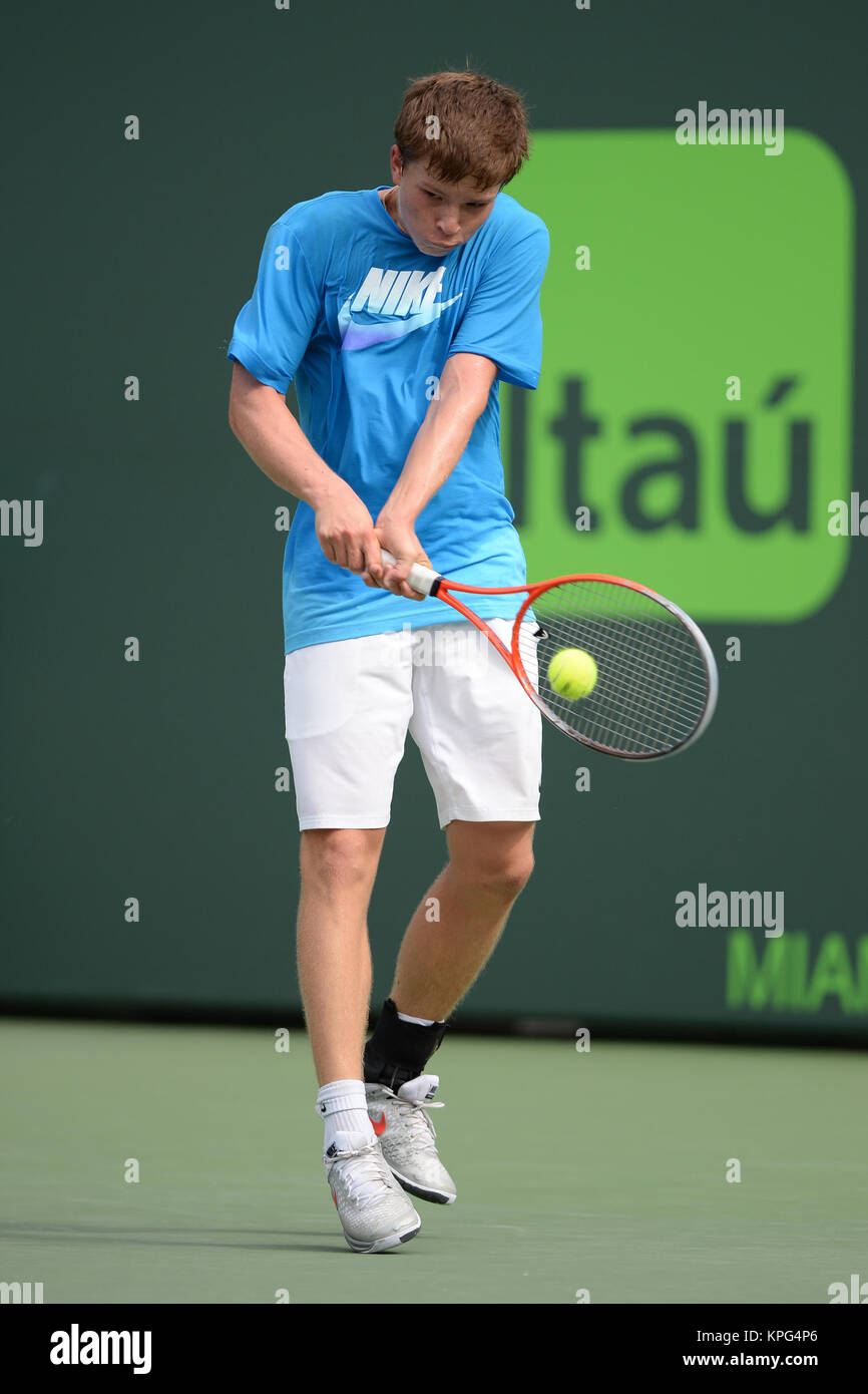 KEY BISCAYNE, FL - MARCH 28: Rafael Nadal during the Sony Open at ...