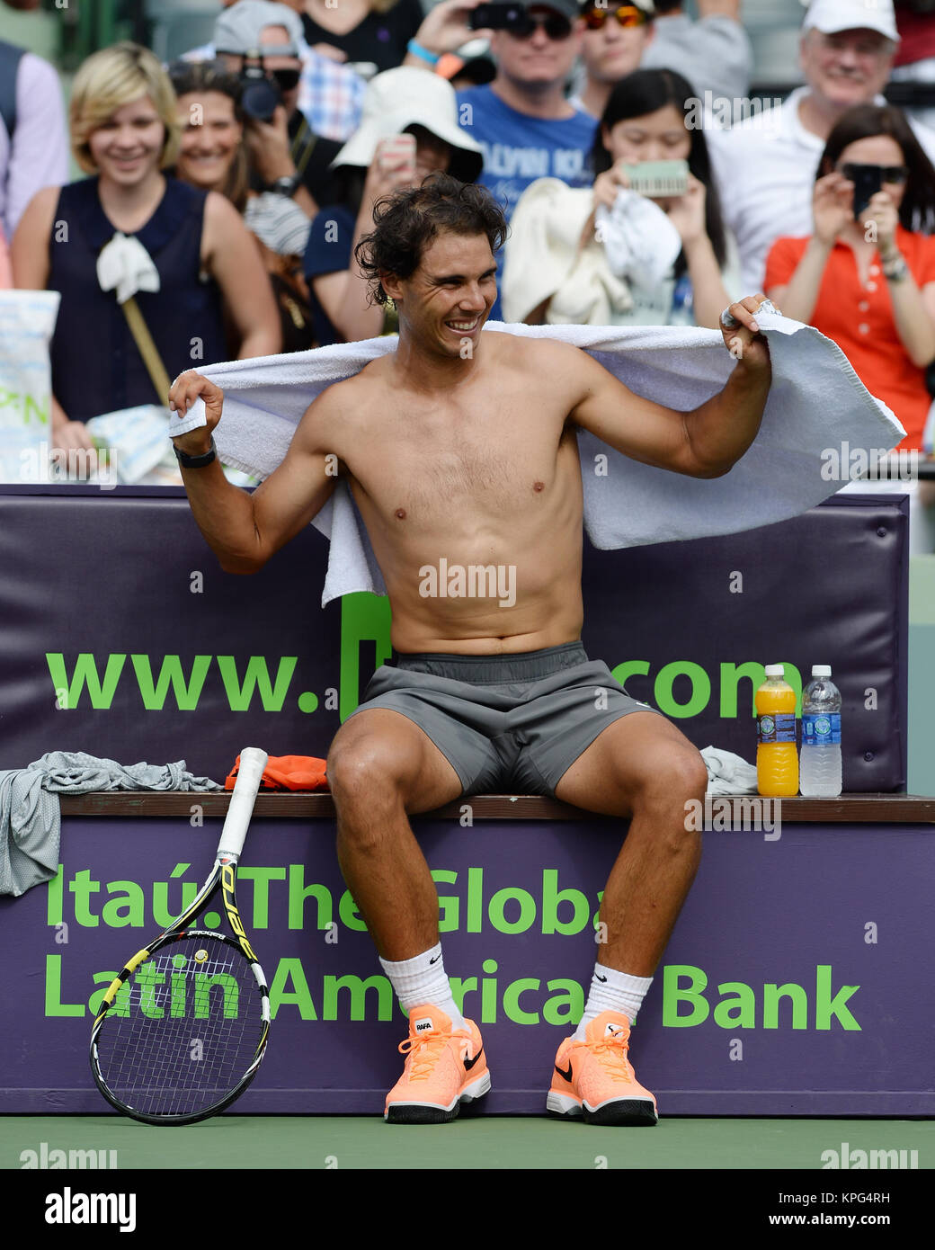 KEY BISCAYNE, FL - MARCH 28: Rafael Nadal during the Sony Open at ...