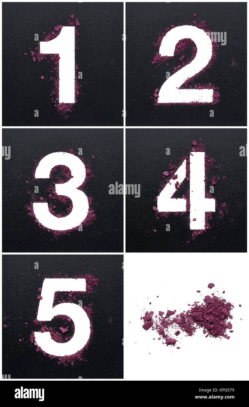 stencils numbers from cosmetic products Stock Photo - Alamy