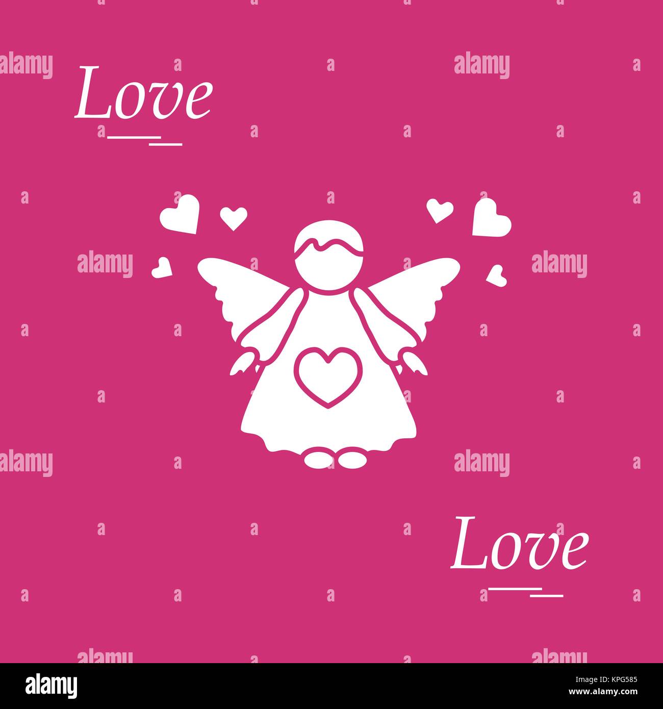 Cute vector illustration: angel and hearts. Love symbol. Design for ...