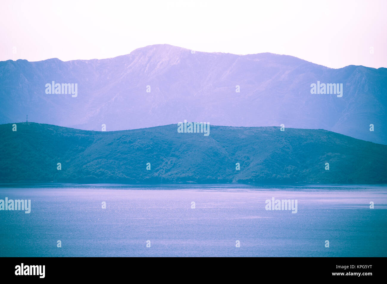 Mediterranean landscape of Croatian coastal mountains at Adriatic Sea ...