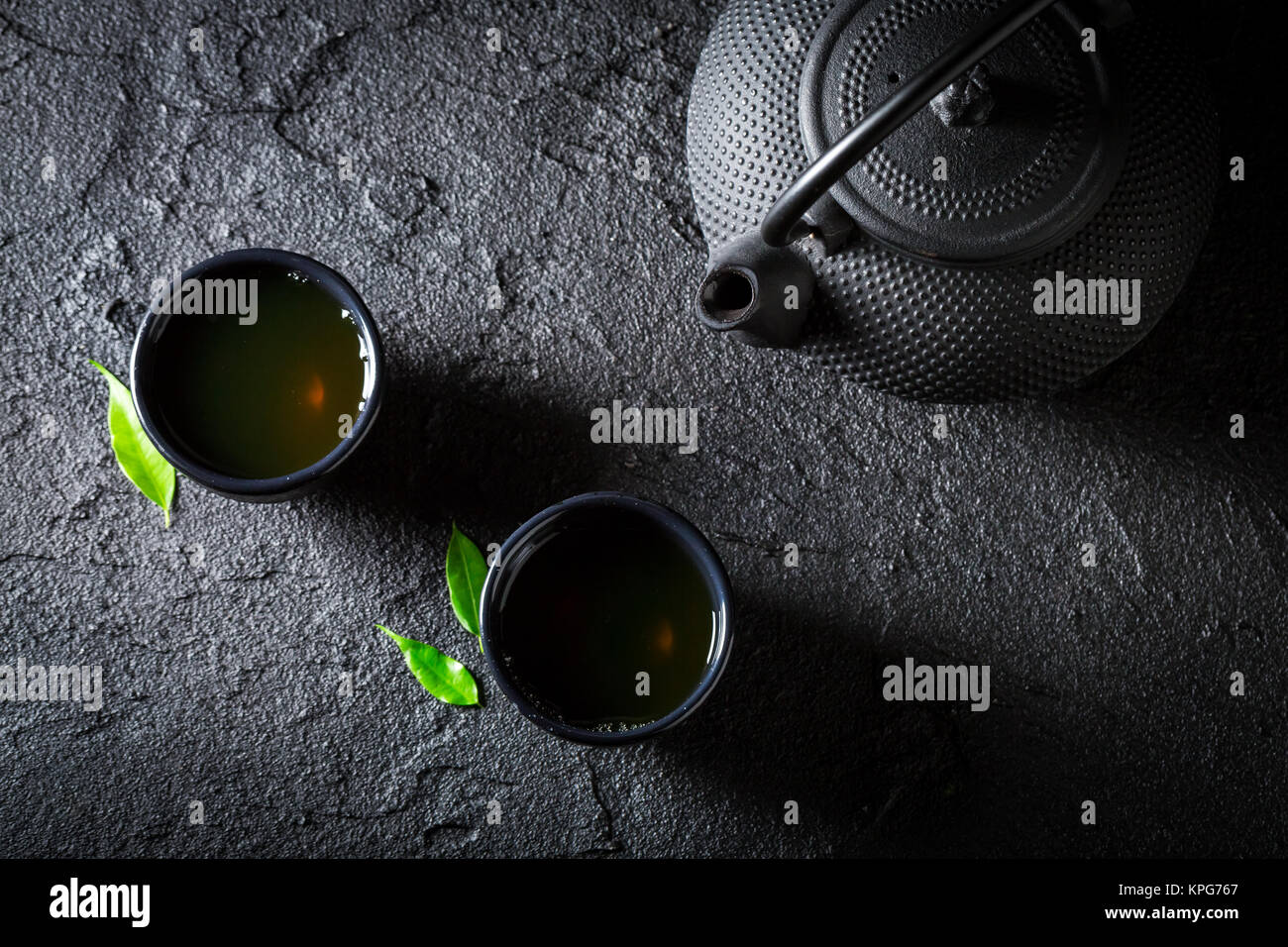 Closeup of healthy green tea in Asian restaurant Stock Photo - Alamy