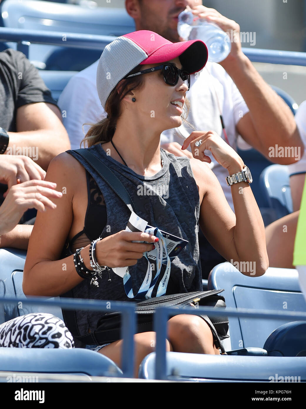 FLUSHING NY- AUGUST 27: Rebecca Hewitt is sighted watching her husband ...