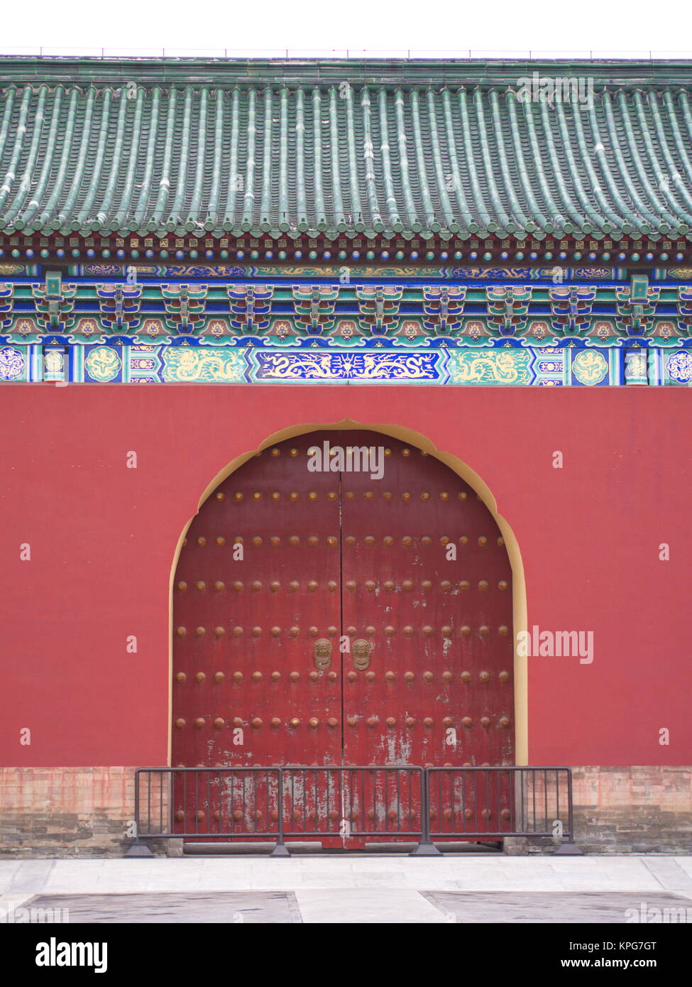 Temple of Heaven in detail. Door and windows and the roof.Travel in ...