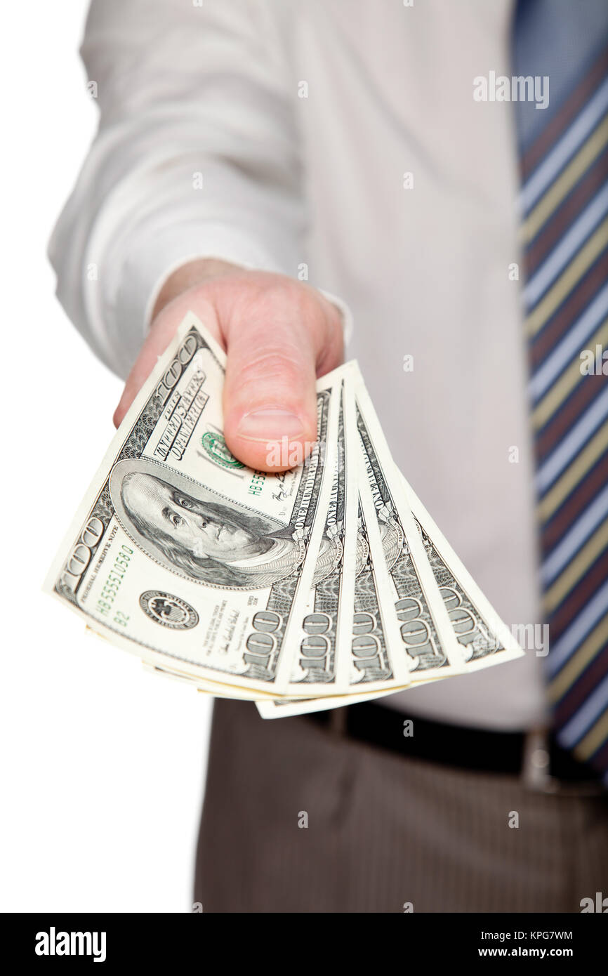 Human hand reaching out money Stock Photo - Alamy