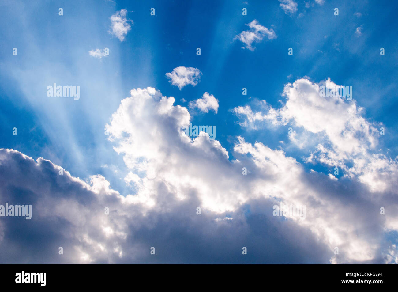 heavenly sunrays through clouds Stock Photo - Alamy