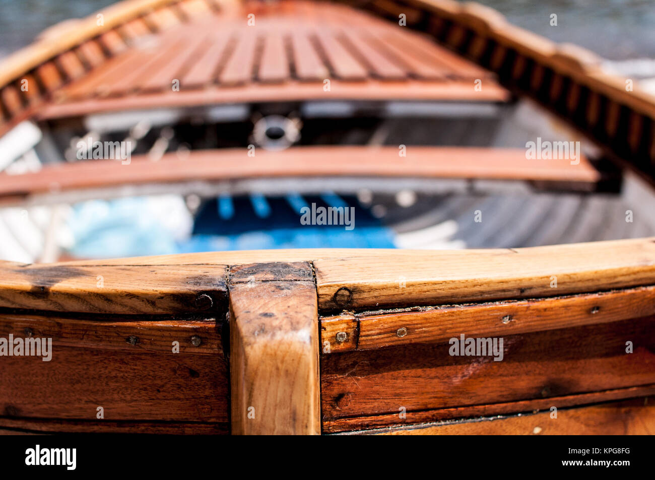 Details of a old rowboat with bokeh Stock Photo - Alamy