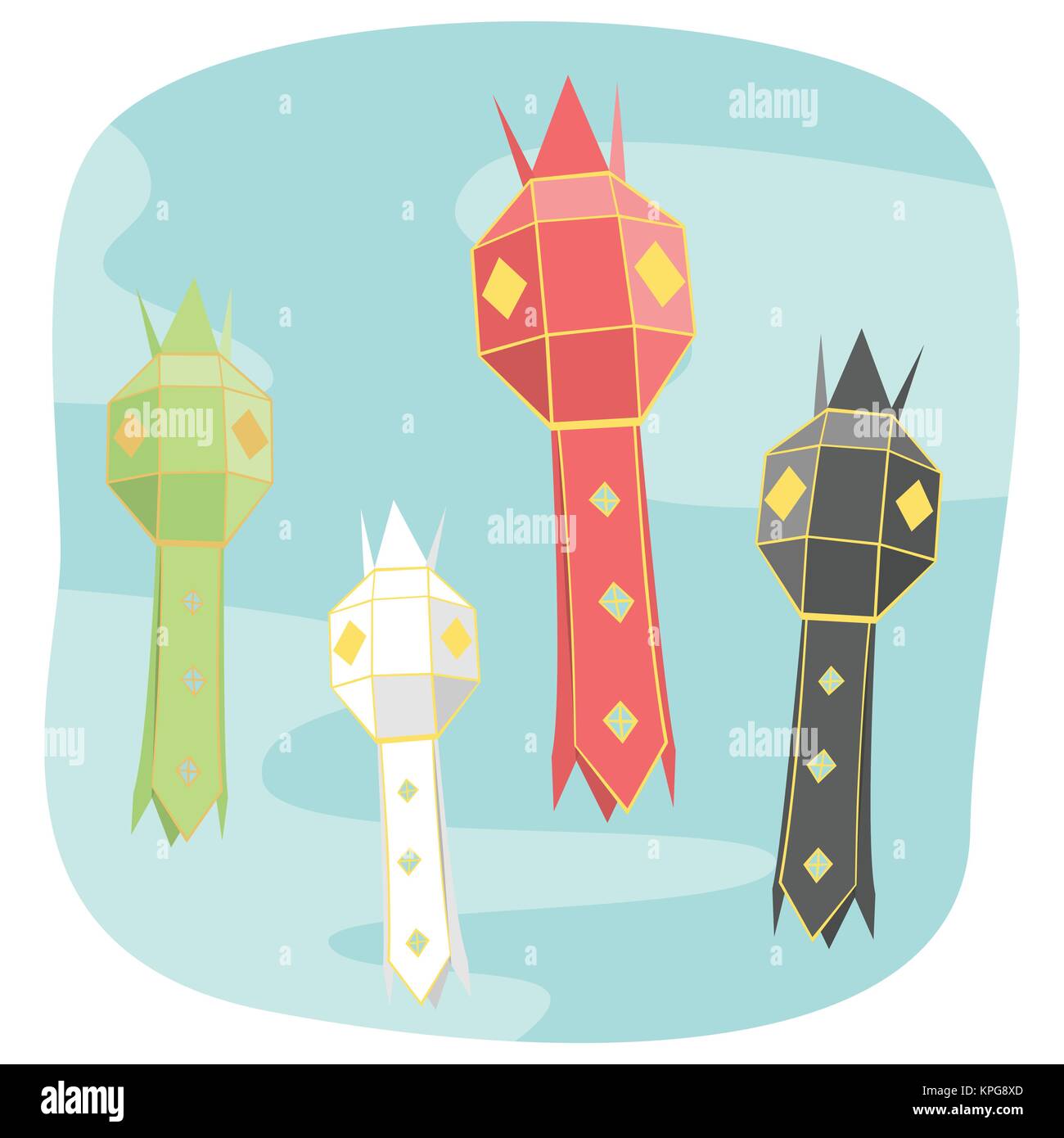 Thai lantern art Stock Vector Images - Alamy