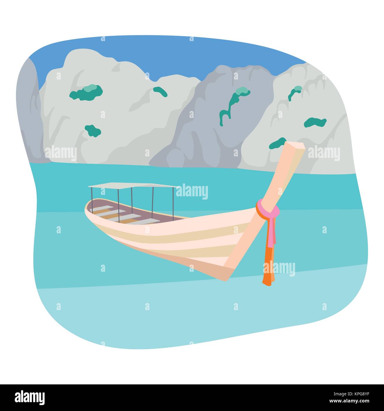 Tropical beach traditional boat Cut Out Stock Images & Pictures - Alamy