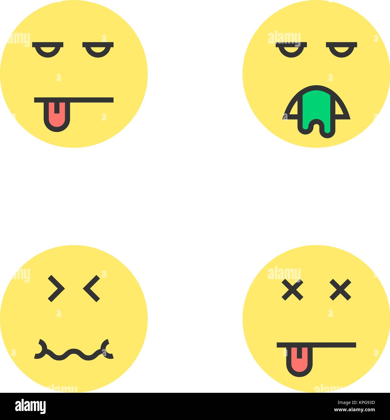 intoxication yellow thin line emoji Stock Vector Image & Art - Alamy