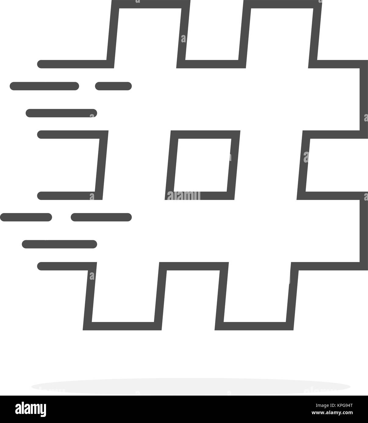 black thin line hashtag with shadow Stock Vector Image & Art - Alamy