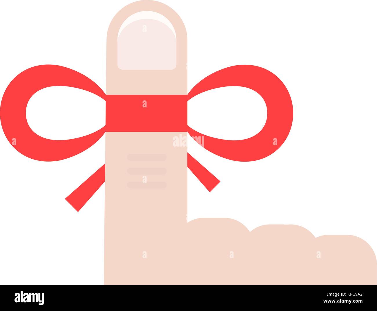 reminder finger sign with red bow Stock Vector Image & Art - Alamy