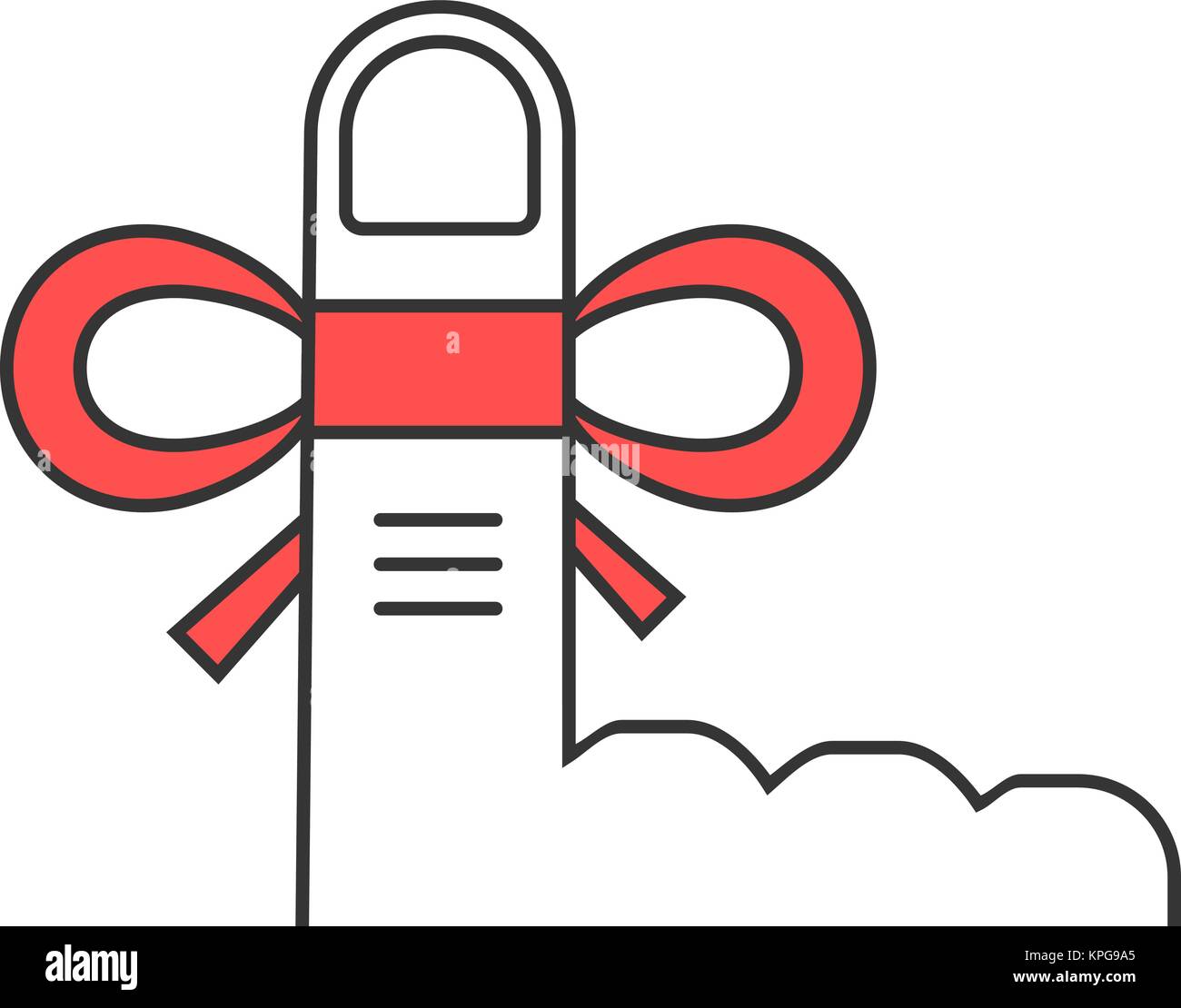 thin line reminder finger sign Stock Vector Image & Art - Alamy