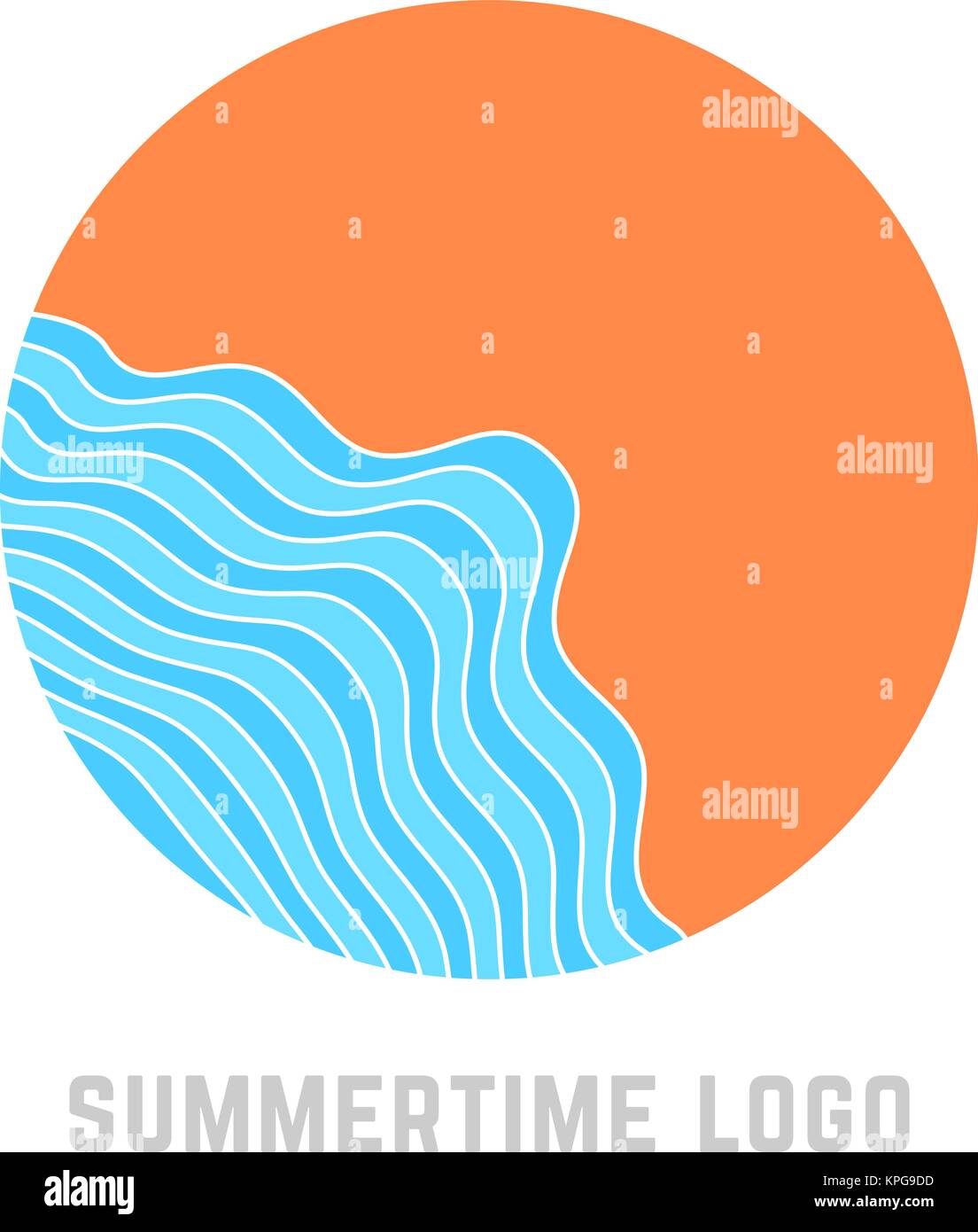 simple summertime logo with blue waves Stock Vector Image & Art - Alamy