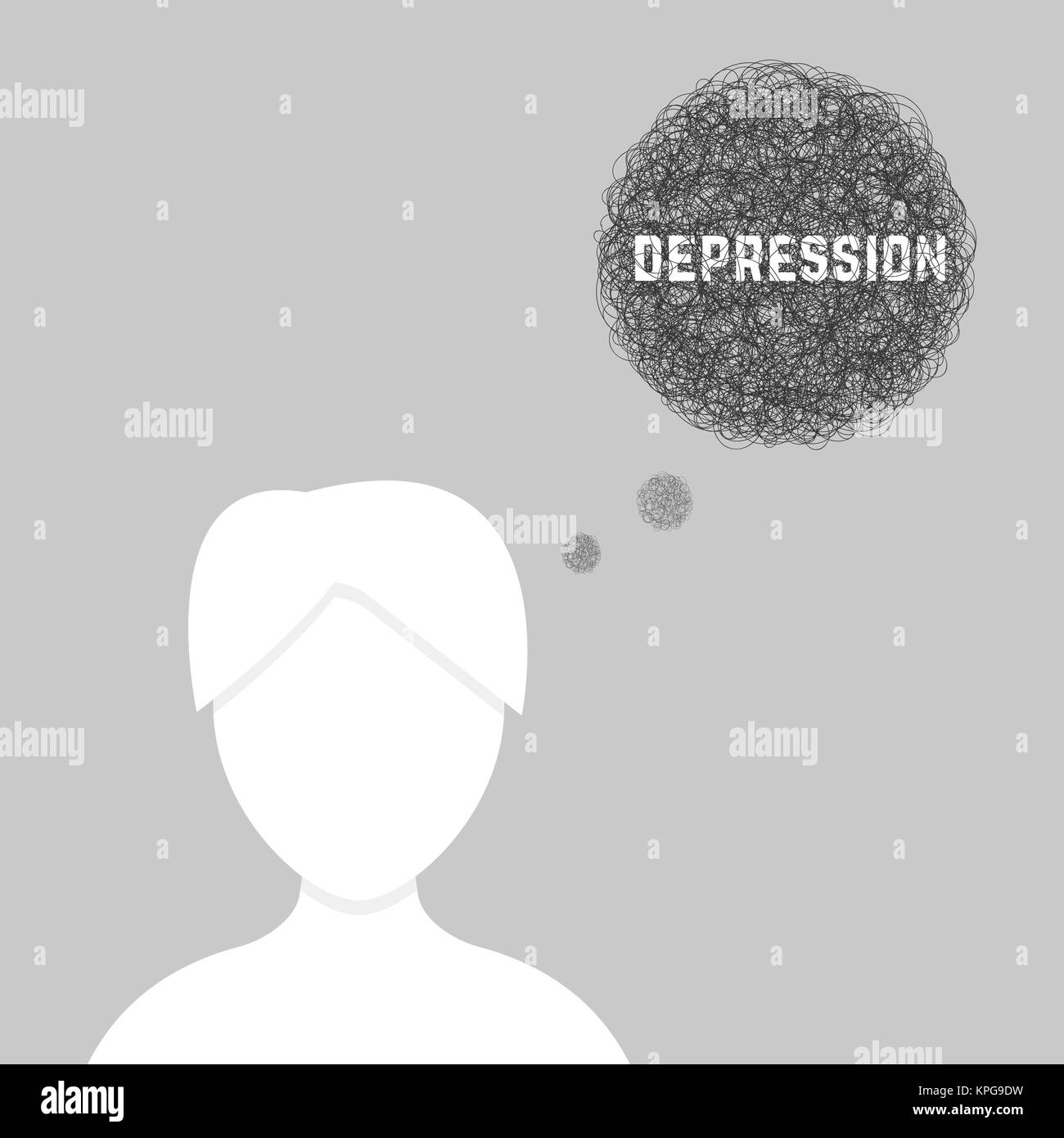 Silhouette depressed woman Stock Vector Images - Alamy