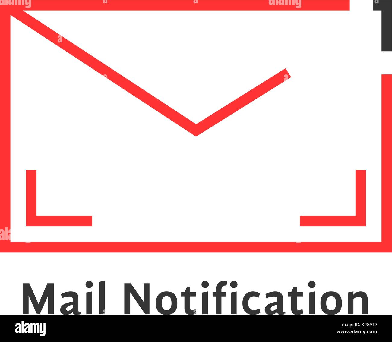 red thin line mail notification icon Stock Vector Image & Art - Alamy