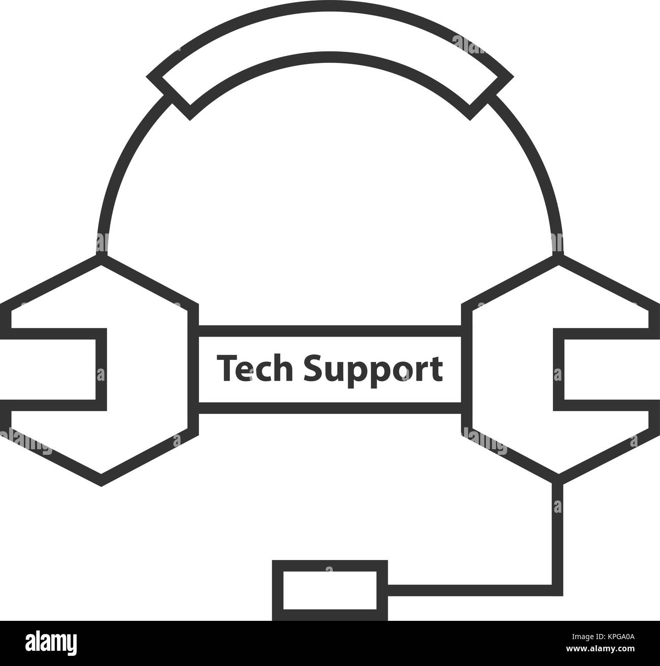 thin line tech support logo Stock Vector Image & Art - Alamy