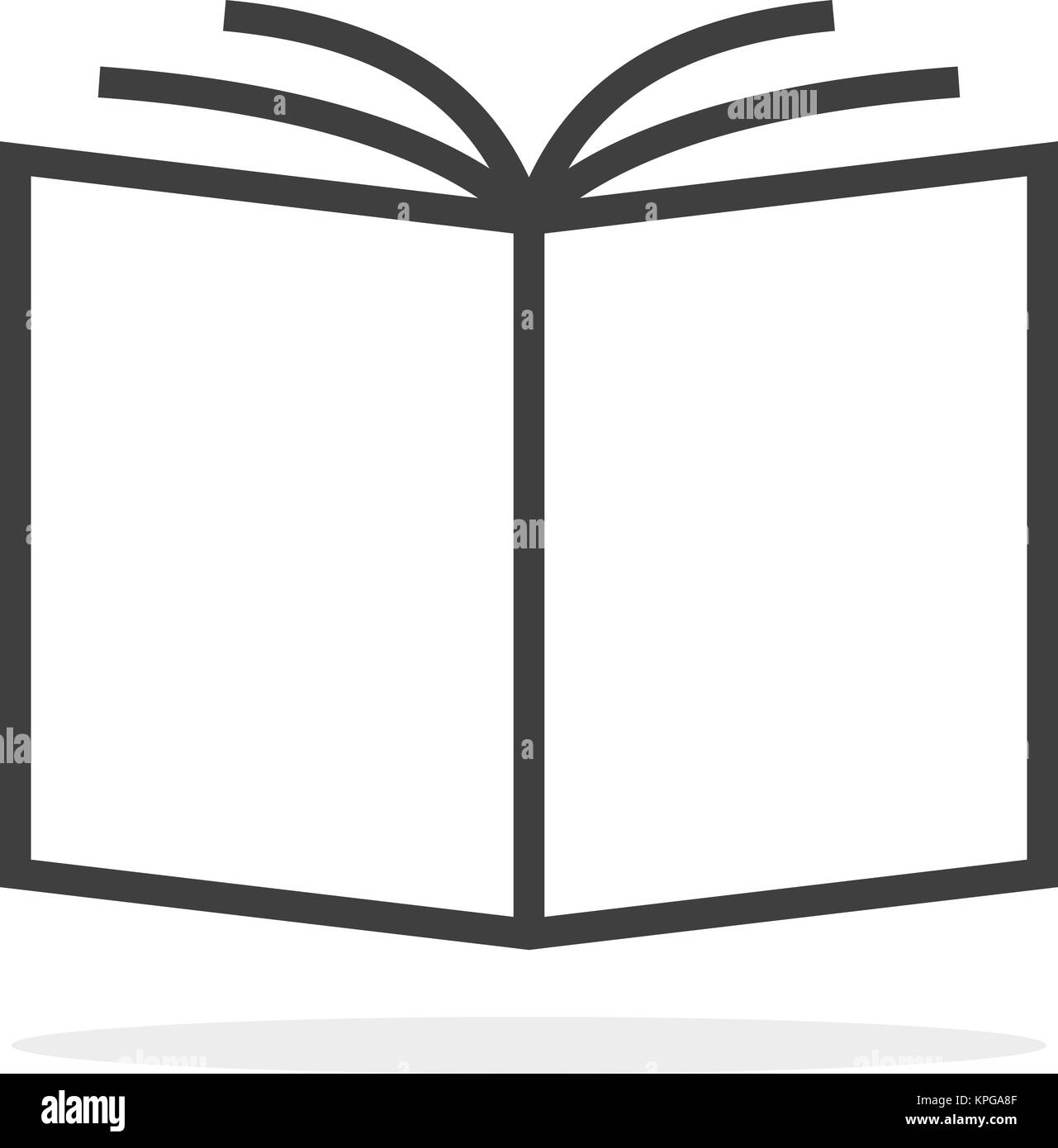 thin line book logo with shadow Stock Vector Image & Art - Alamy