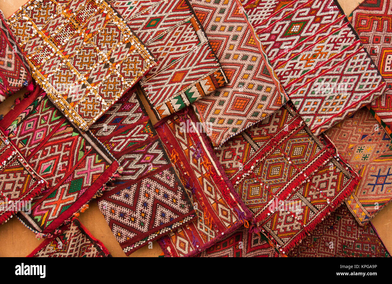 Woven fabric, Fes medina, Morocco Stock Photo - Alamy