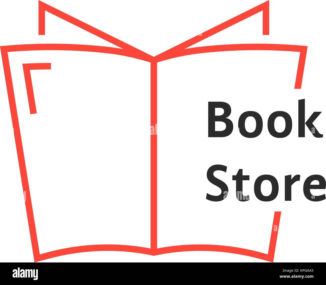 red thin line book store logo Stock Vector Image & Art - Alamy
