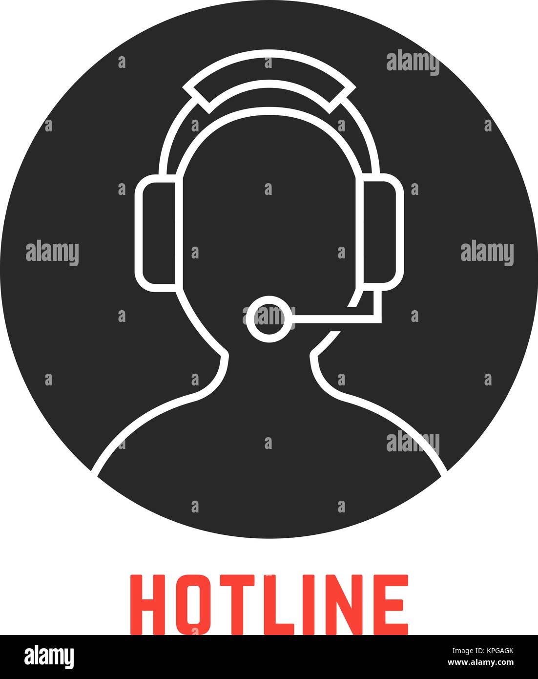 black round hotline icon Stock Vector Image & Art - Alamy