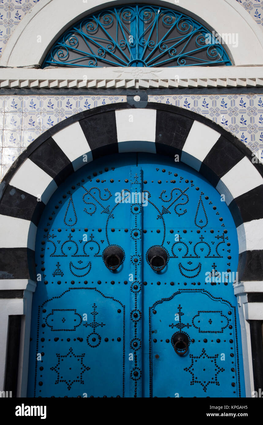 Tunisia, Sidi Bou Said, building detail Stock Photo - Alamy