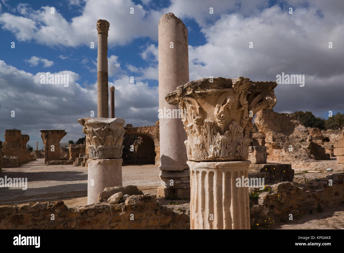 Tunisia, Tunis, Carthage, Roman-era Antonine Baths ruins, 2nd century ...