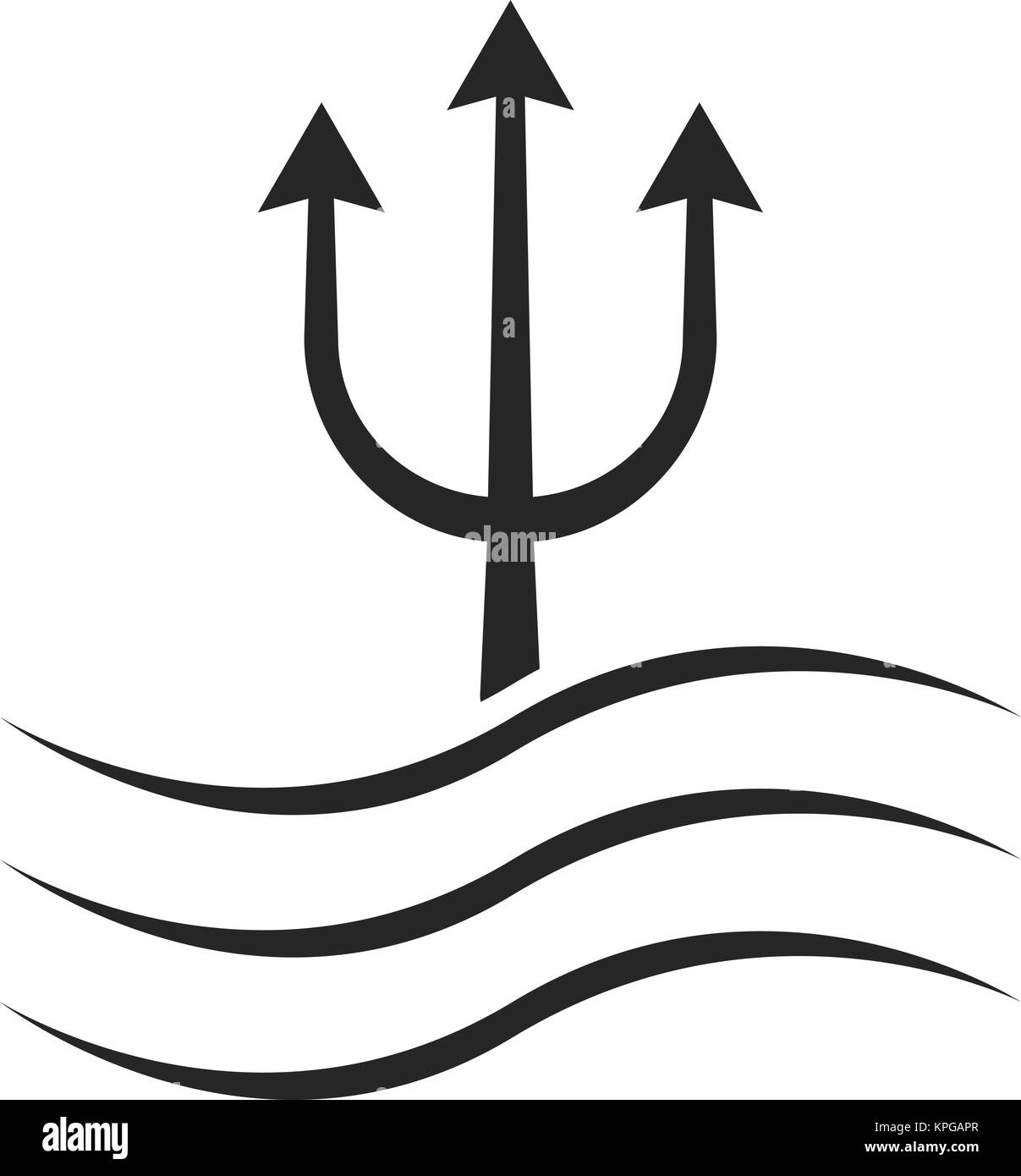 black trident icon with waves Stock Vector Image & Art - Alamy