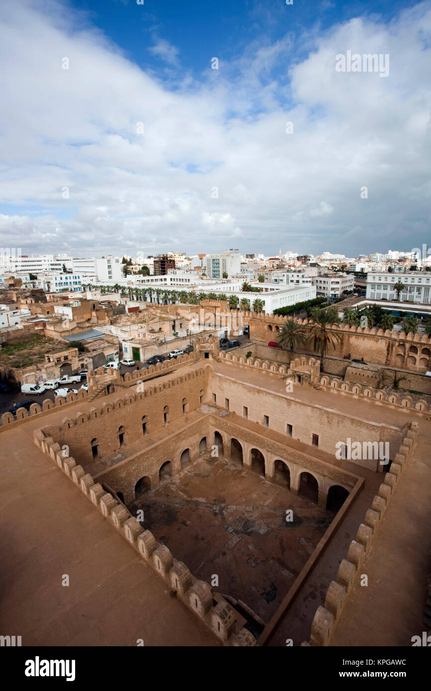 Tunisia, Tunisian Central Coast, Sousse, elevated view of the Ribat ...
