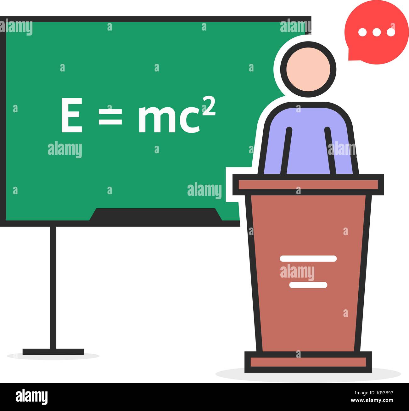 Teacher explaining lecture student Stock Vector Images - Alamy