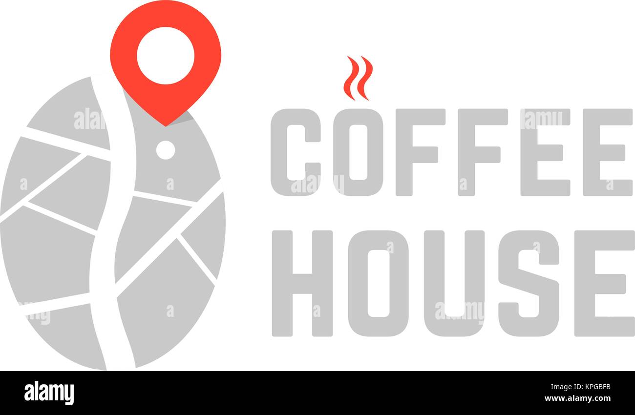 coffee house logo with map pin Stock Vector Image & Art - Alamy