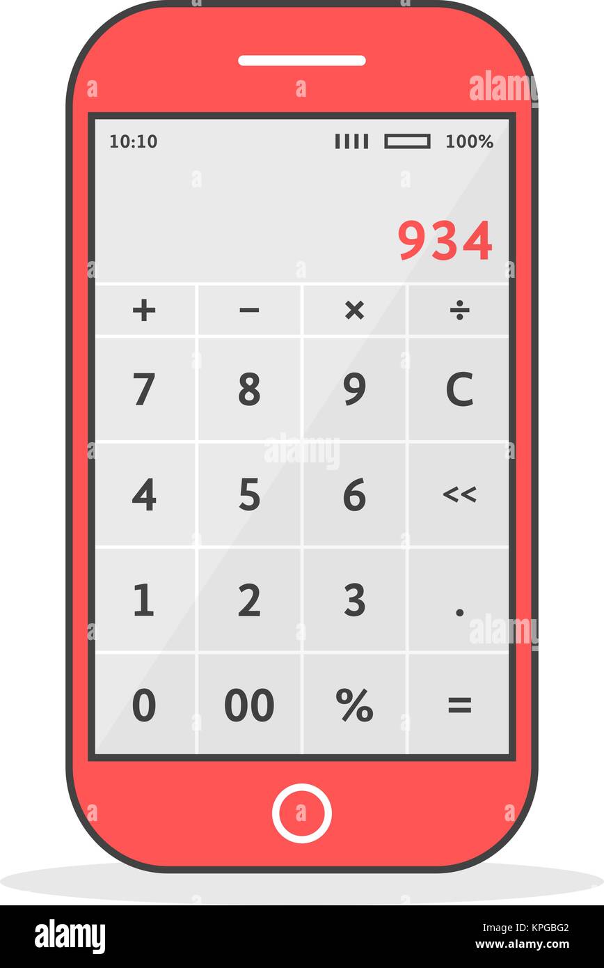 red phone with calculator app Stock Vector Image & Art - Alamy