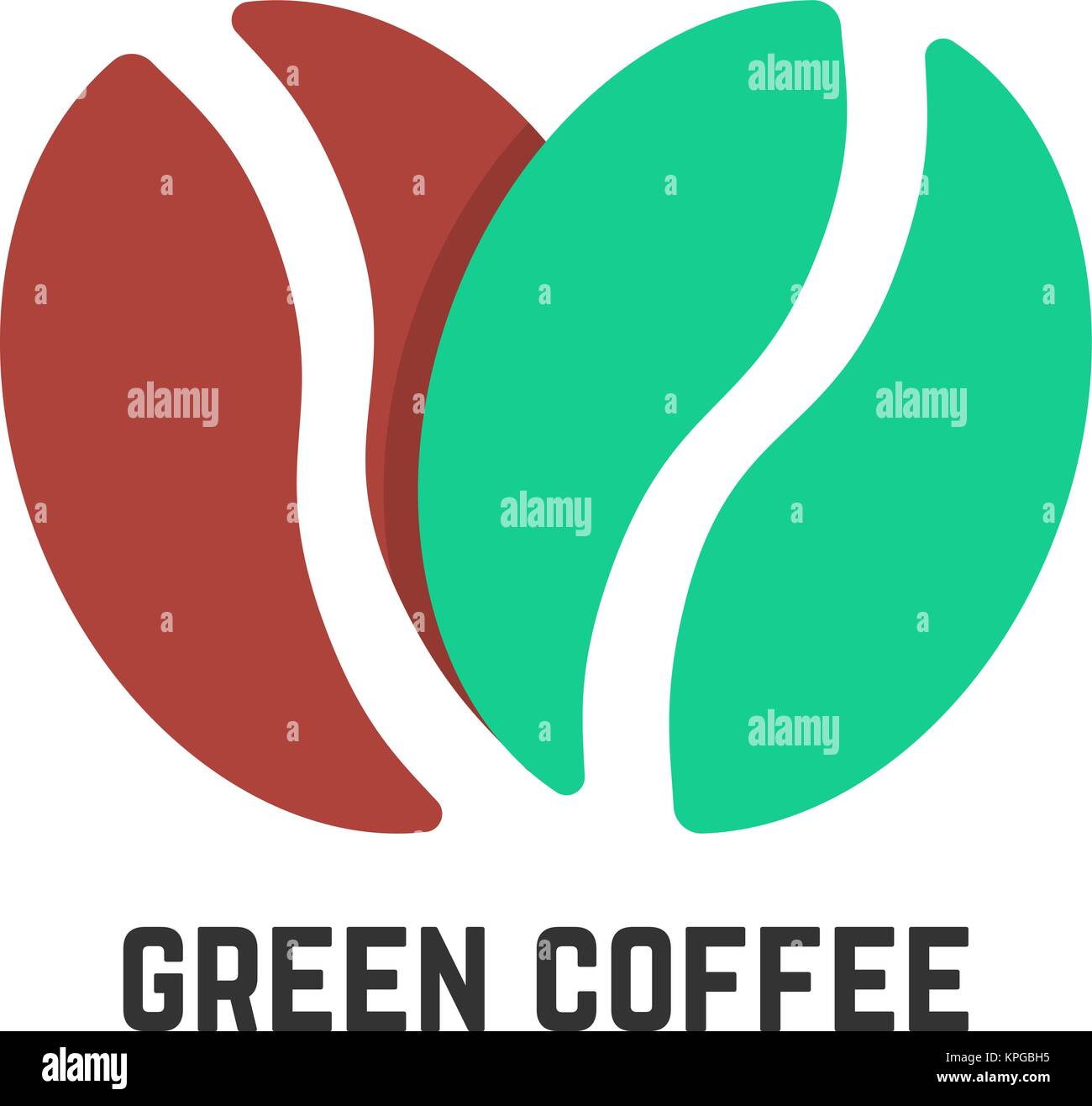 green coffee logo like beans Stock Vector Image & Art - Alamy