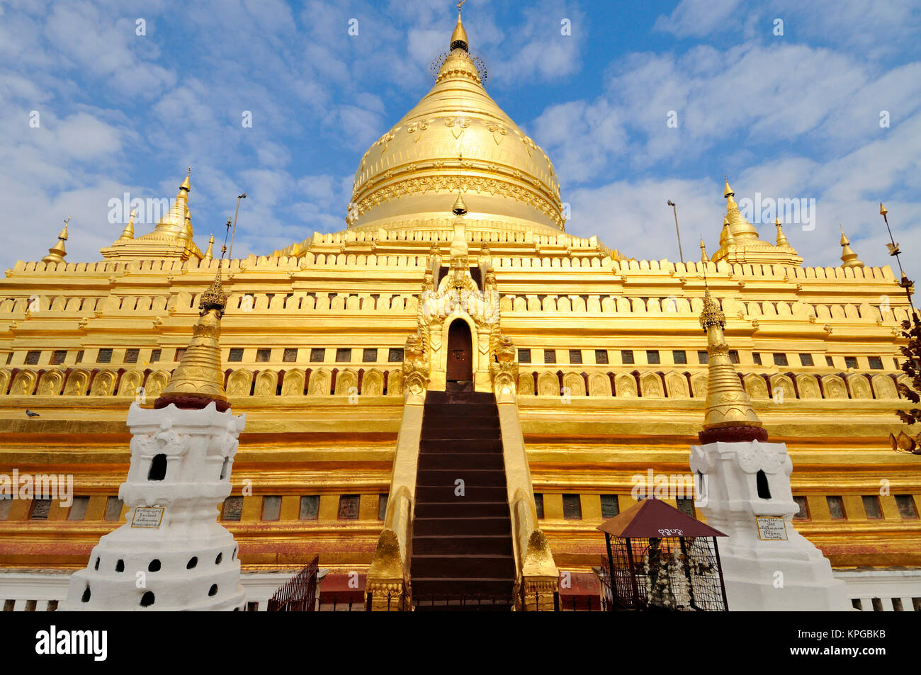 Asia, Myanmar (Burma), Bagan (Pagan). The Shwe Zigon Pagoda in Bagan ...