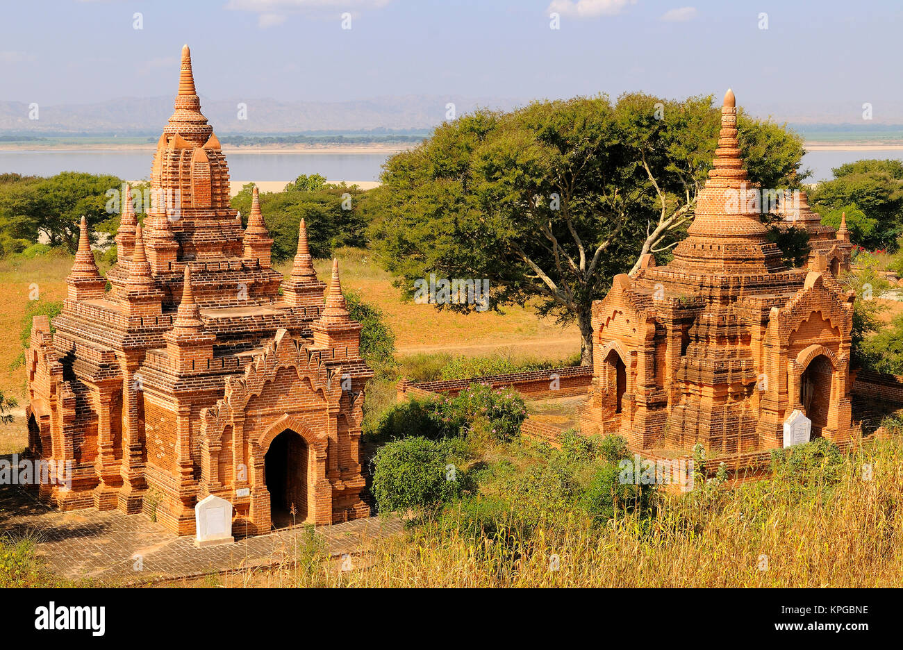 Asia, Myanmar (Burma), Bagan (Pagan). Various temples at Bagan Stock ...