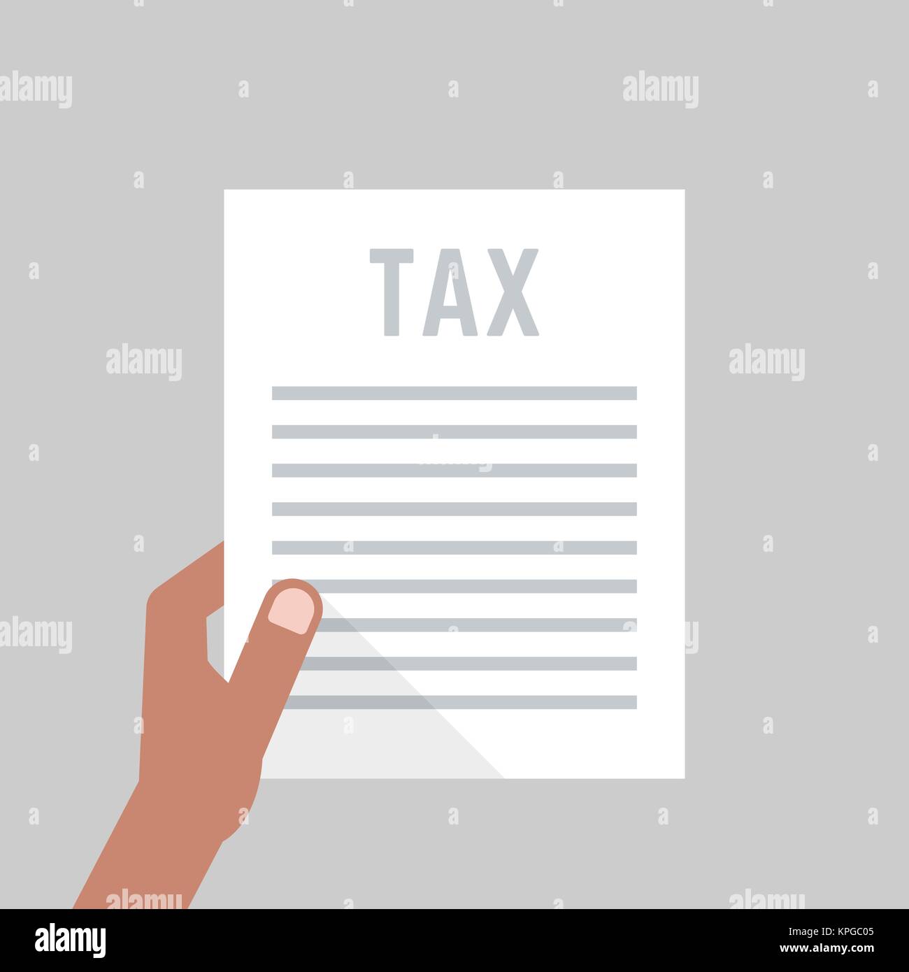 dark-skinned hand holding tax form Stock Vector Image & Art - Alamy