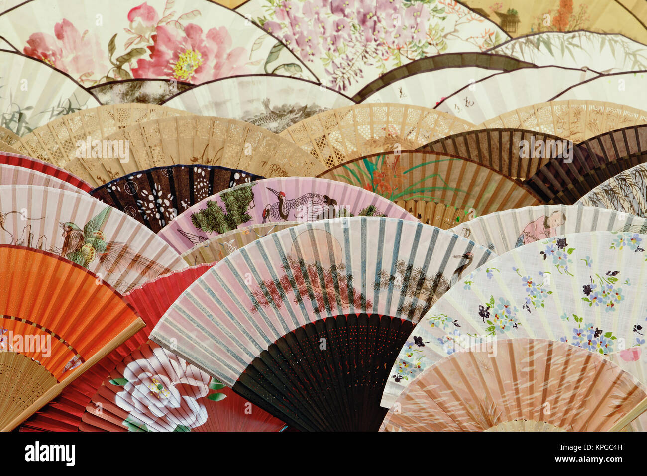 Colorful fans at market in Xian, China Stock Photo - Alamy