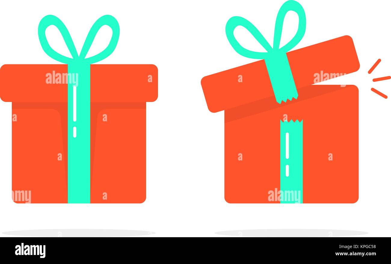 red closed and open gift boxes Stock Vector Image & Art - Alamy