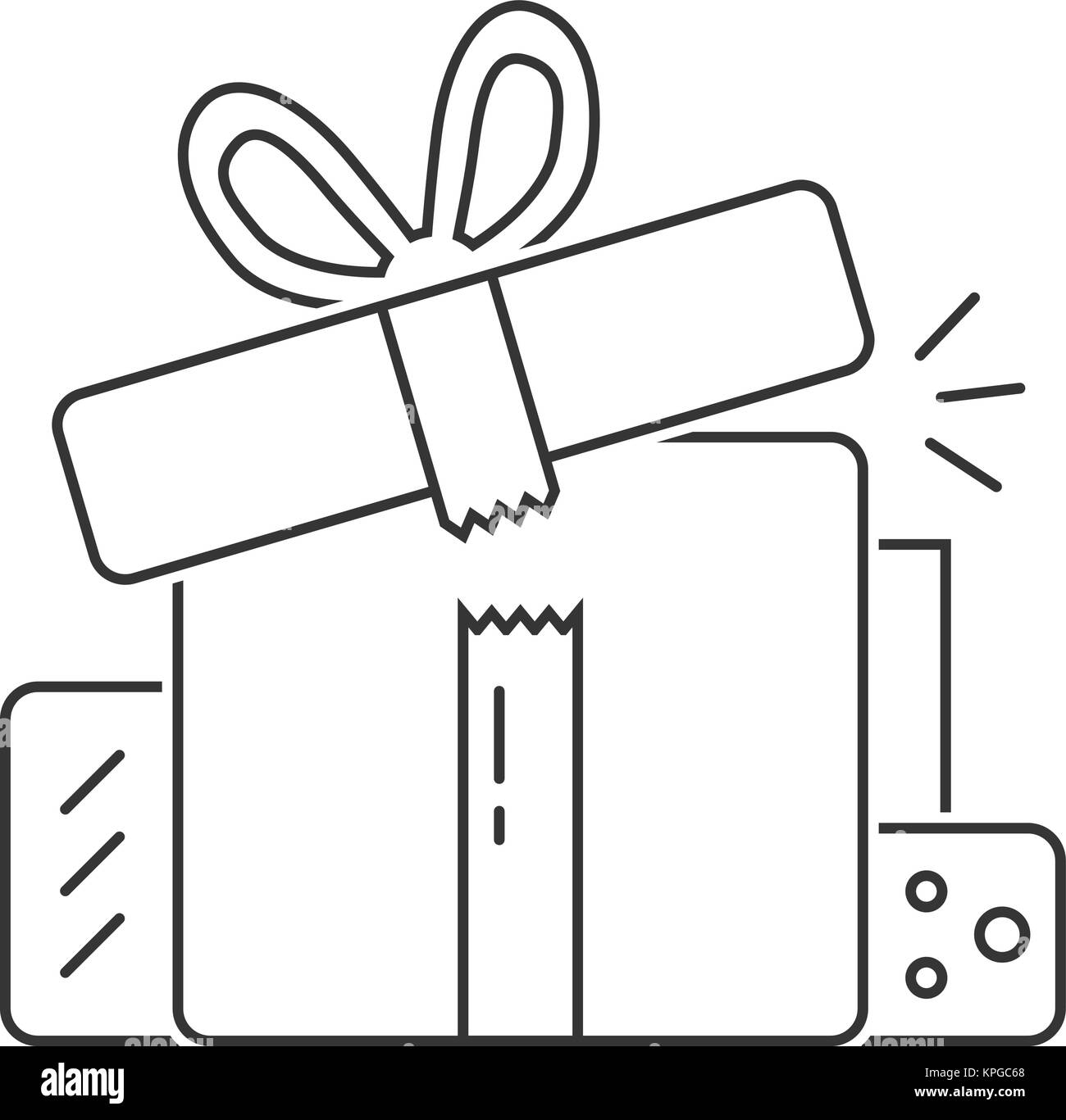 Boxes set line icon Black and White Stock Photos & Images - Alamy