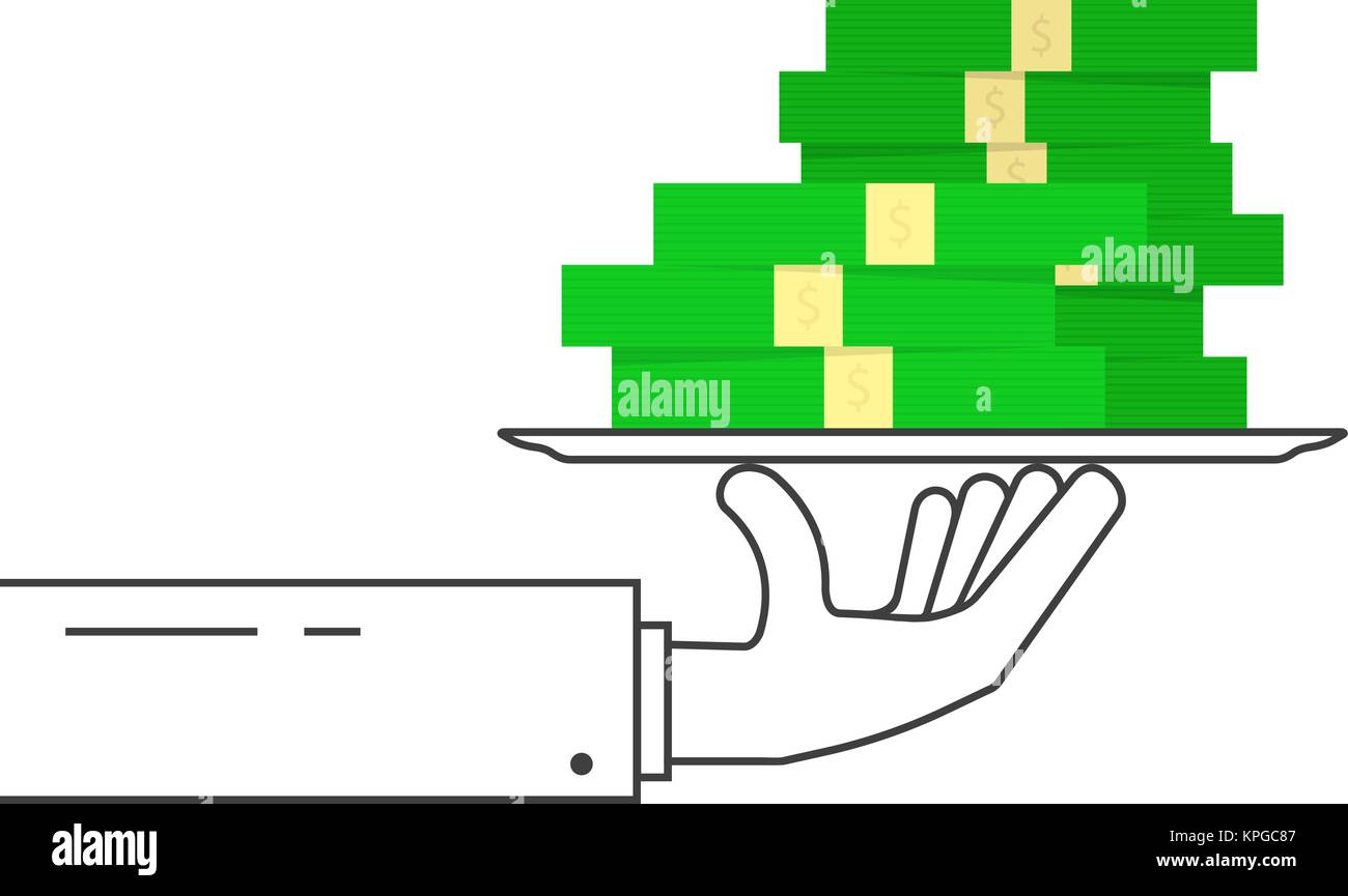 Hand cash pile Stock Vector Images - Alamy