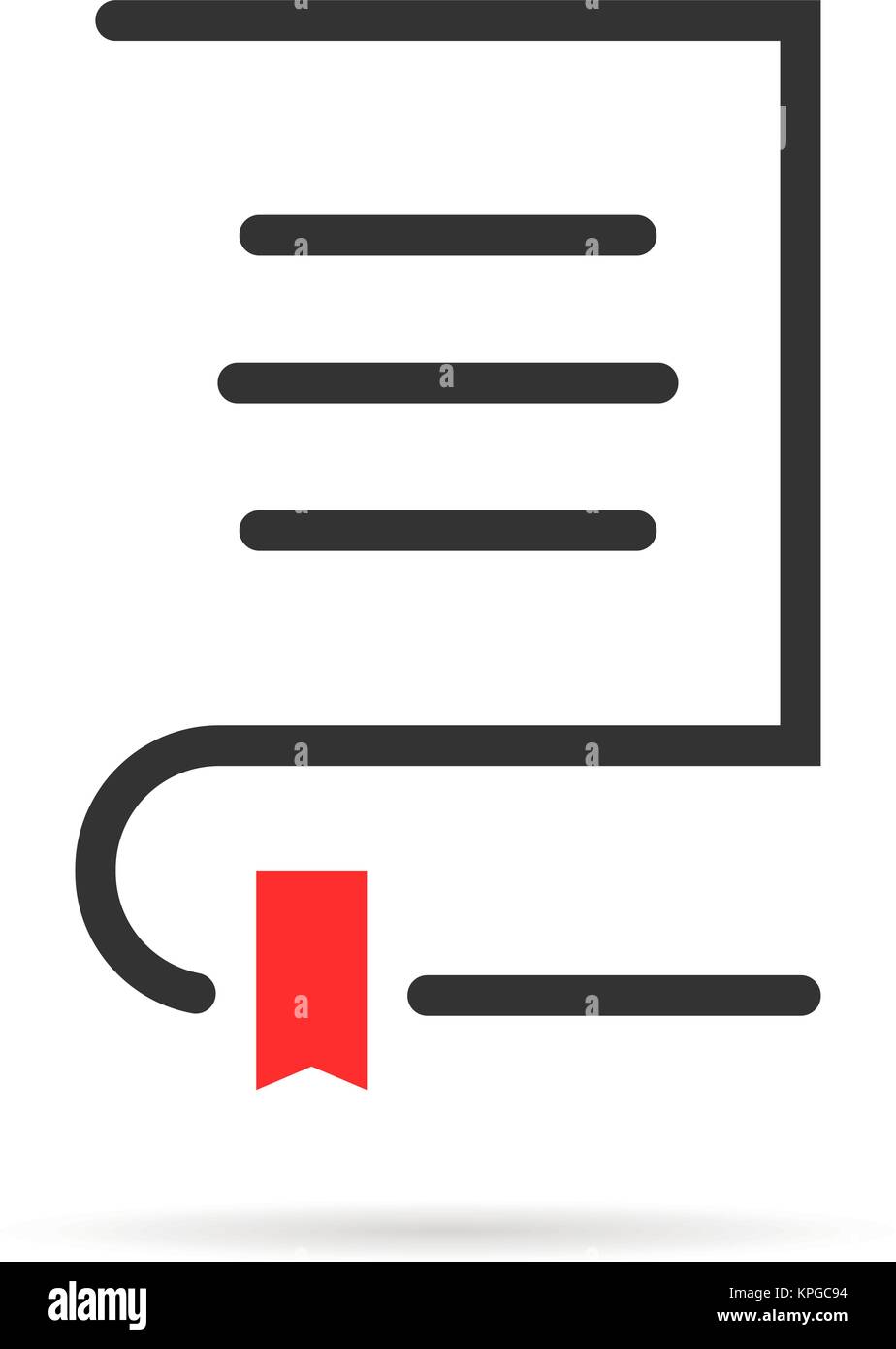 simple book logo with shadow and bookmark Stock Vector Image & Art - Alamy