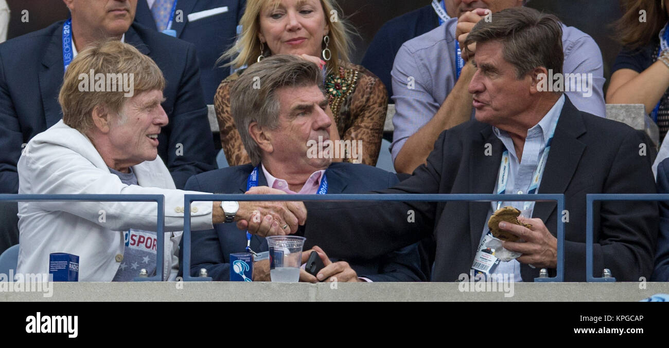 FLUSHING NY- SEPTEMBER 08: Robert Redford, Charlie Pasarell, at the ...