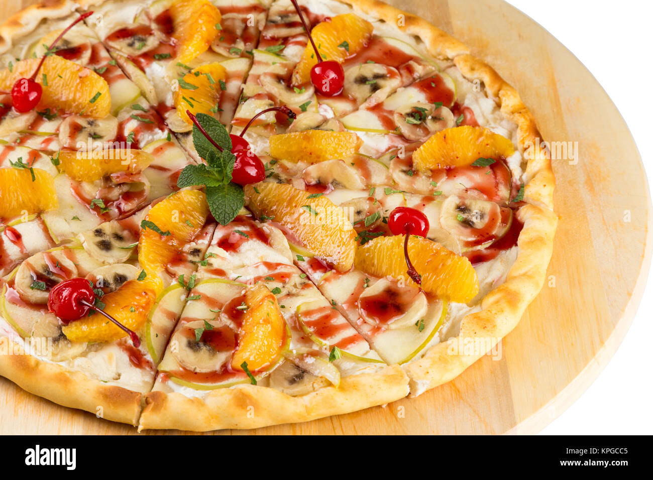 closeup dessert food the sweet pizza Stock Photo - Alamy