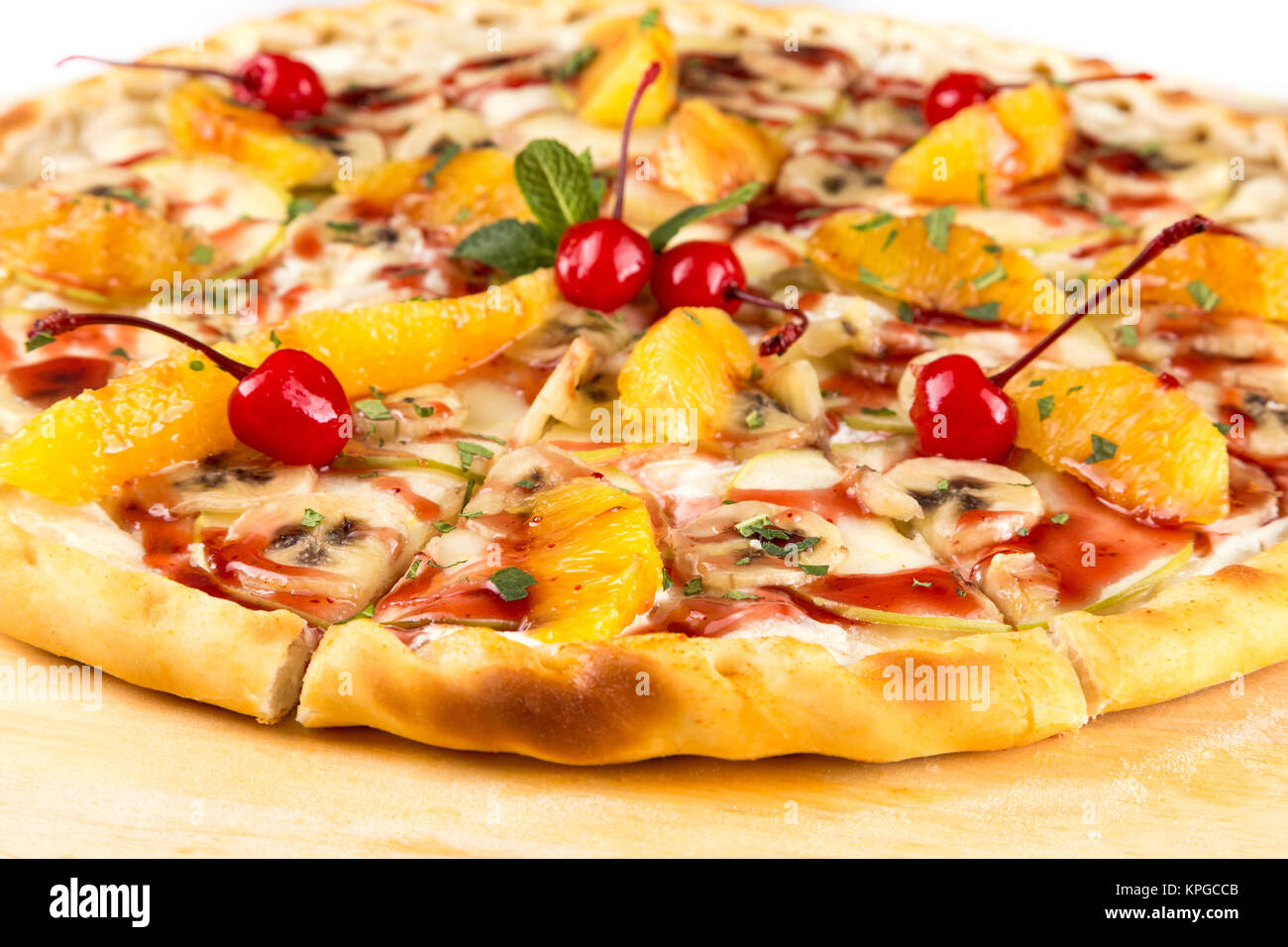 closeup dessert food the sweet pizza Stock Photo - Alamy