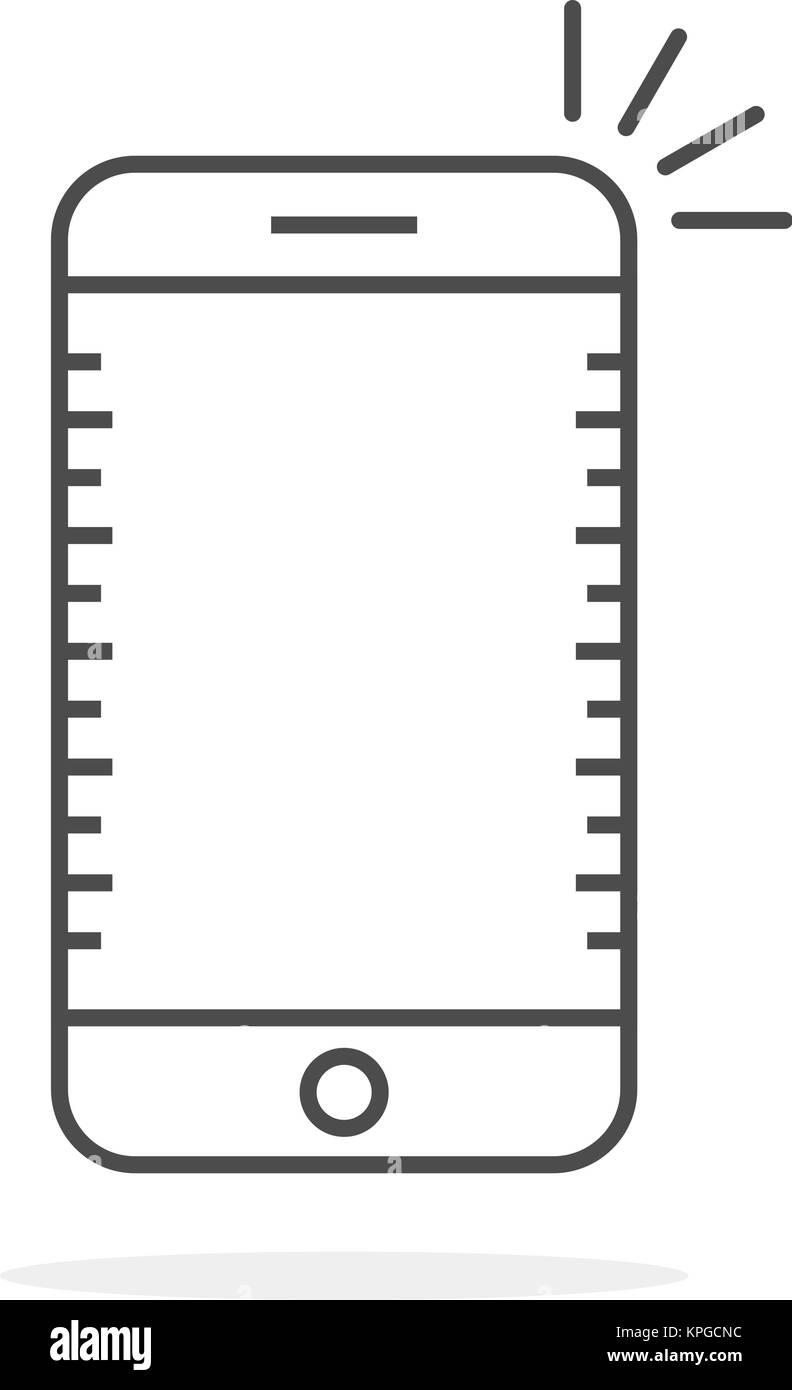 simple thin line smartphone icon Stock Vector Image & Art - Alamy