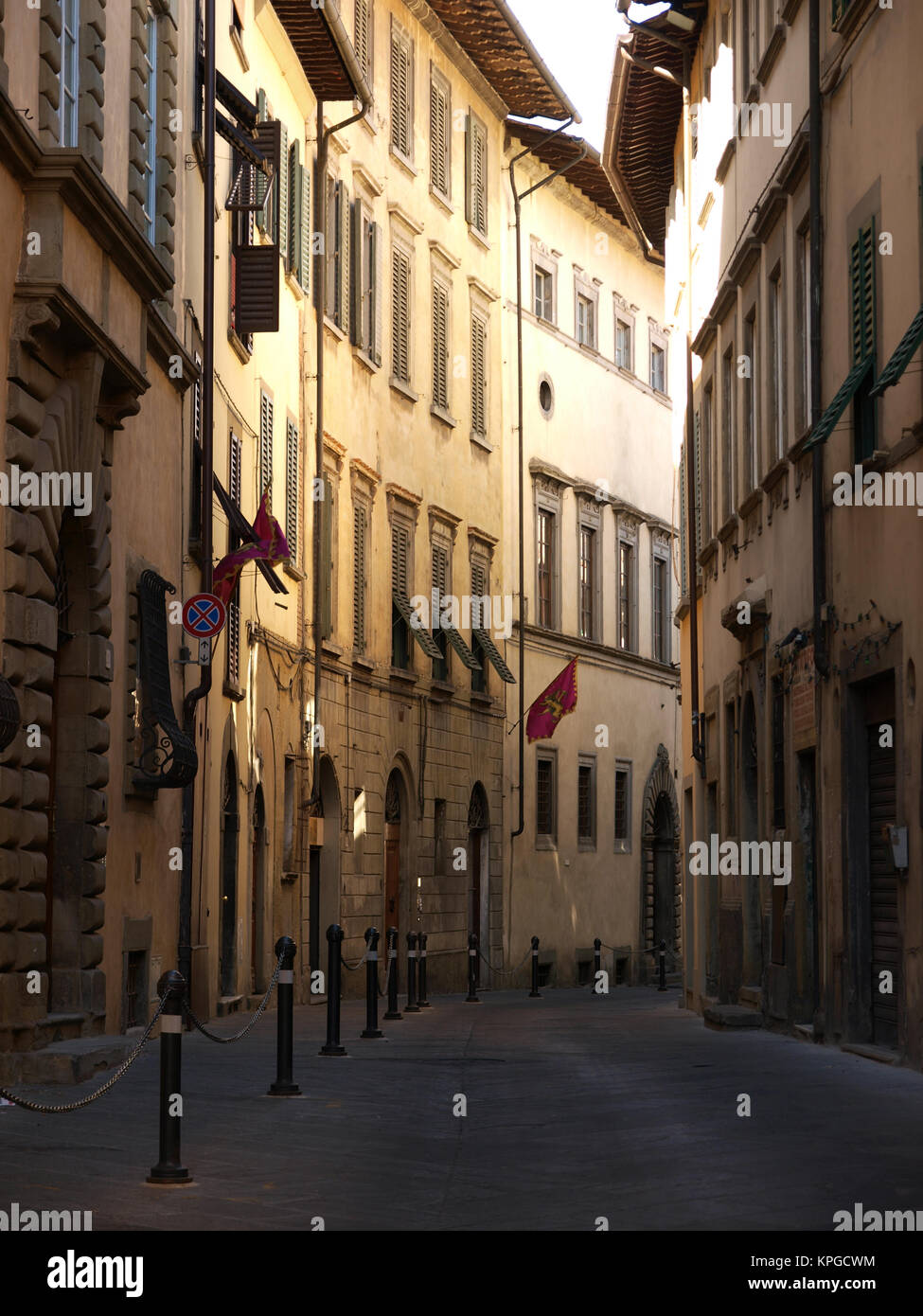 Picturesque street in antique center Arezzo, Tuscany Stock Photo - Alamy